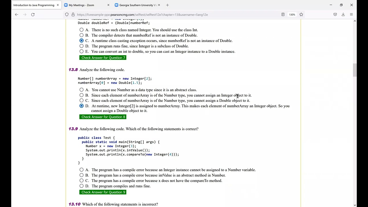 Daniel Liang Java Chapter 13 Multiple Choice Questions Part 1