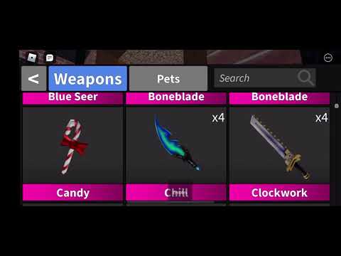 Trading for the New Ancient Harvester gun in mm2 Halloween event 2021