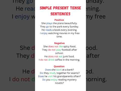 "Simple Present Tense Examples: Positive, Negative, and Question Sentences"