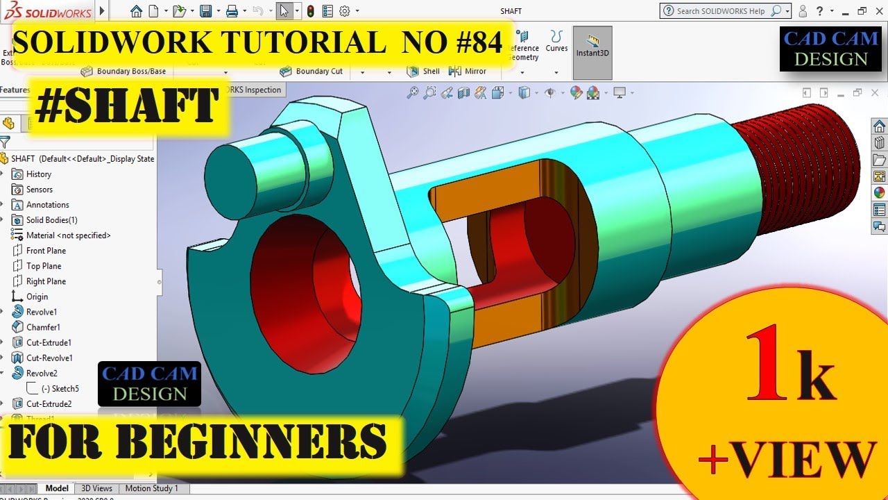 SOLIDWORK TUTORIAL NO  #84. SHAFT DESIGN IN SOLIDWORK2020.