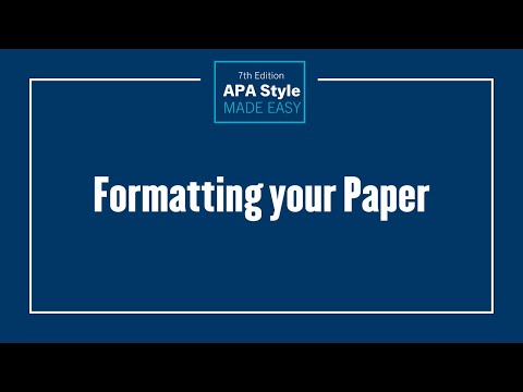 Formatting your APA Paper