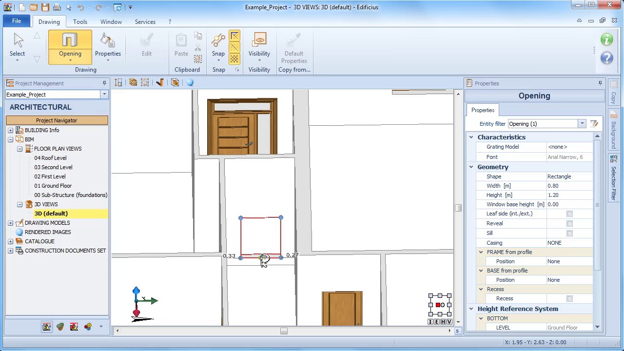 Edificius Tutorial - Drawing an opening in the 3D view - ACCA software