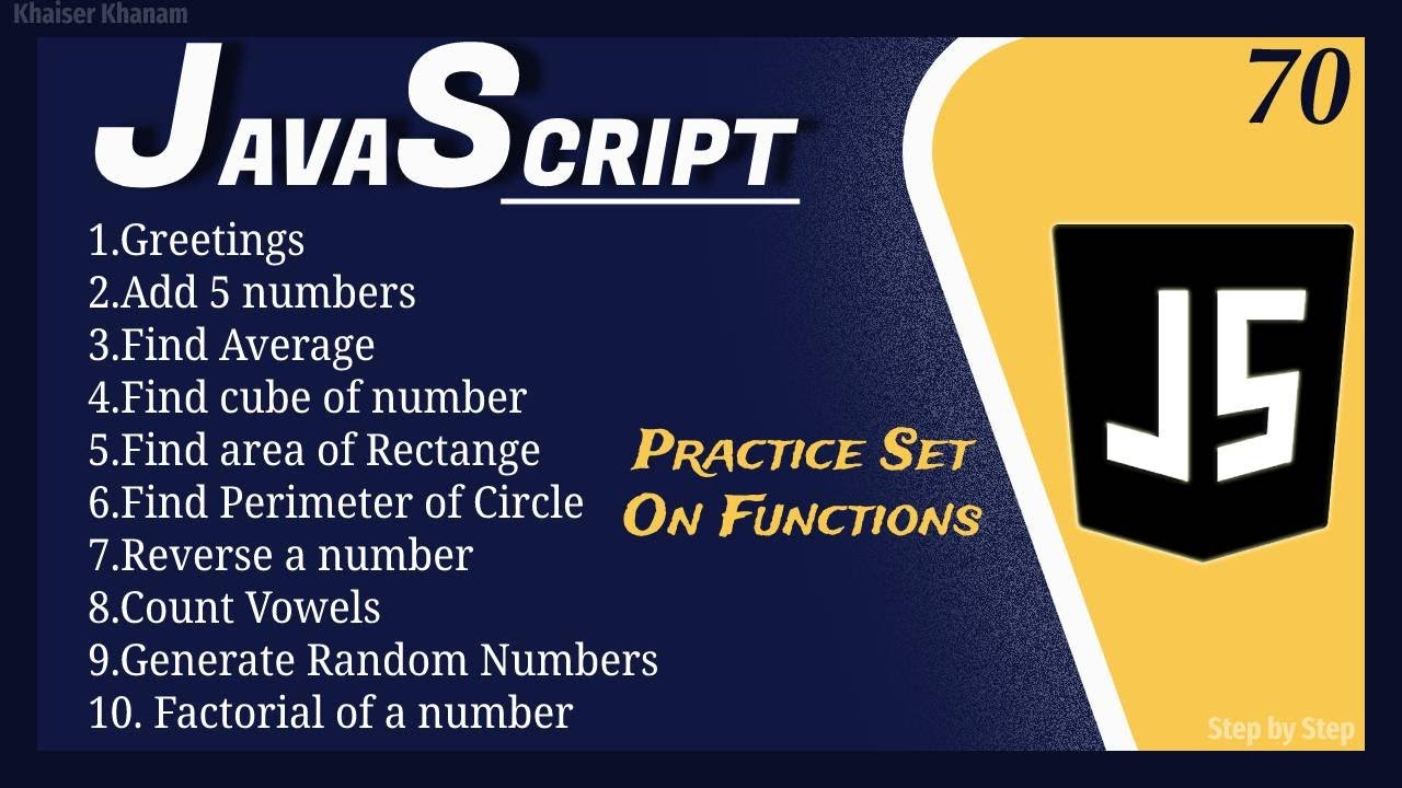JavaScript Functions Practice Set || JavaScript Tutorial for Beginners  - 70