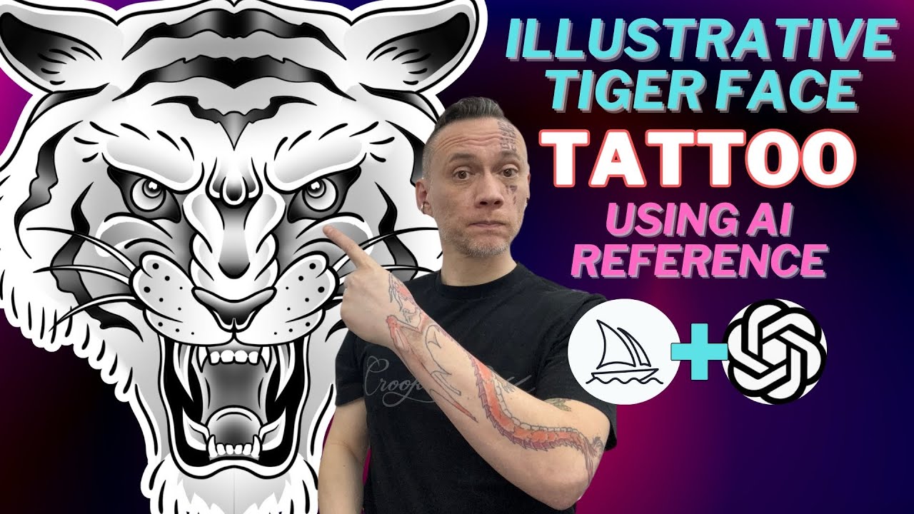 Using AI to Design a Black & Grey Tiger Tattoo | MidJourney vs ChatGPT AI Generated Image References