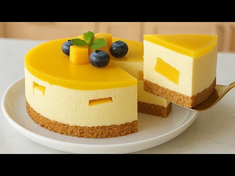 The Easiest Mango Mousse Cake (No Oven Required)