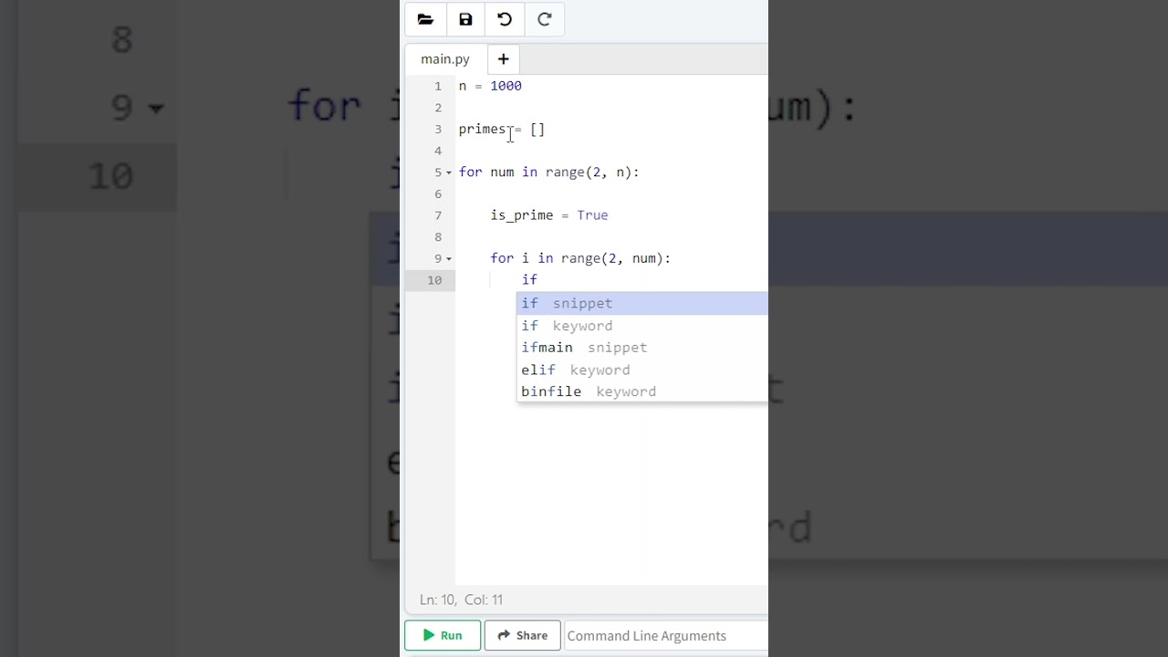 How to Find All Prime Numbers up to 1000 in Python #Shorts #Python #Prime