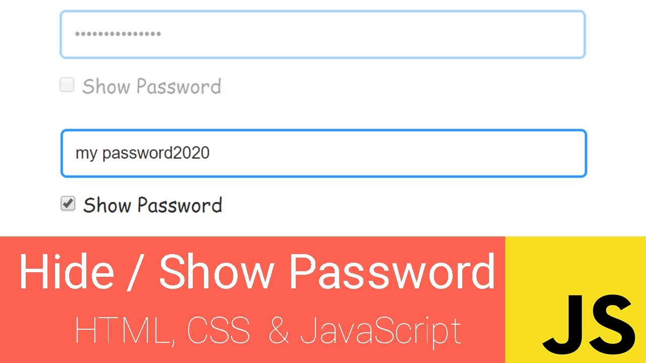 Toggle Password Visibility Using JavaScript | Hide/Show Password