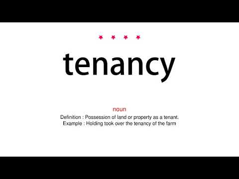How to pronounce tenancy - Vocab Today