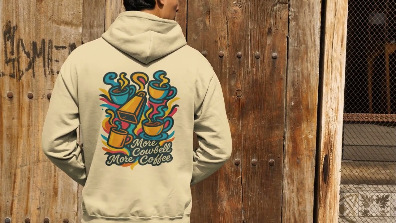 More Coffee • More Cowbell Hoodie – Soft, Stage-Ready Vibes | Coo Coo’s Coffee