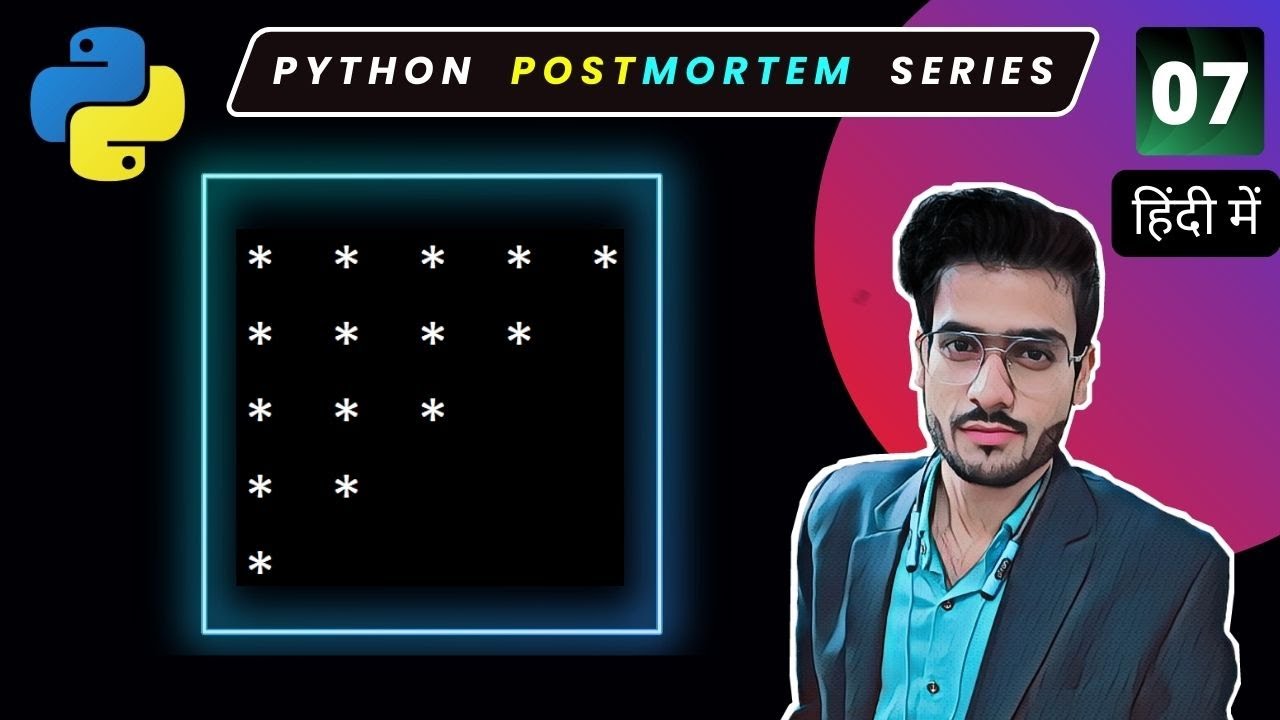 Star Patterns Python Program #7 | Star Patterns python playlist