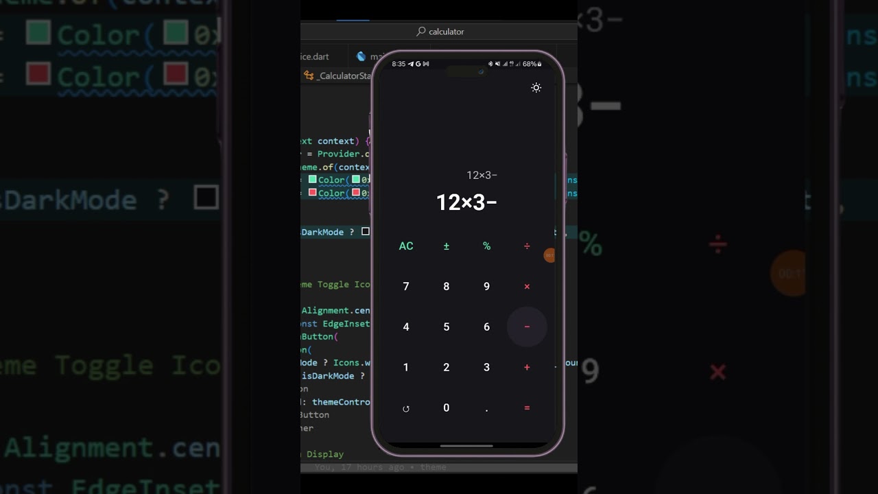 Flutter Calculator App #smartphone #fluttercord #ecommercesoftware #flutterui #coding #flutter