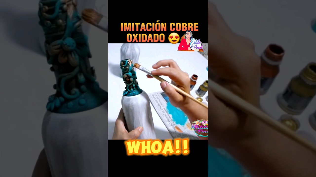 Imitación cobre oxidado 🎨💫#diy #recetascaseras #reciclaje