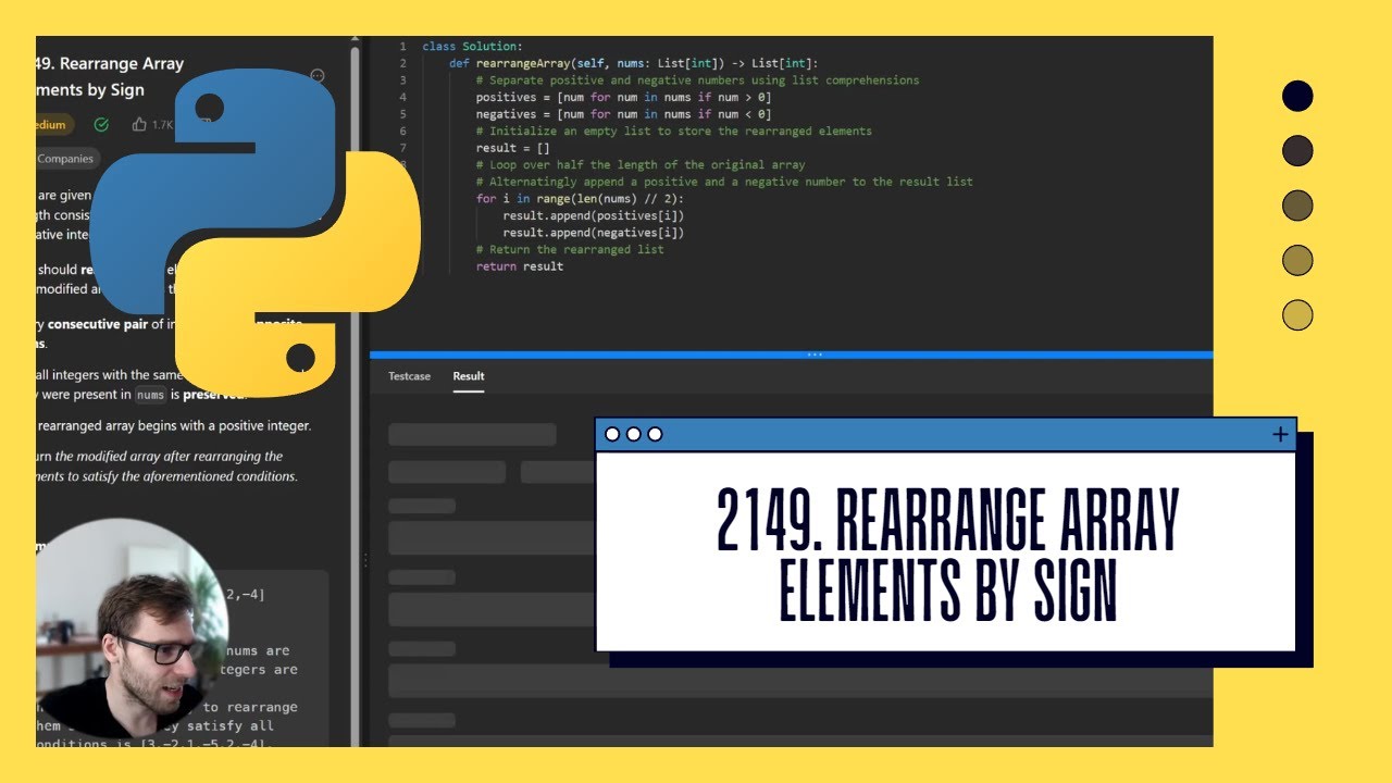 Pythonic Solution for LeetCode 2149: Rearrange Array Elements by Sign - An Array Manipulation