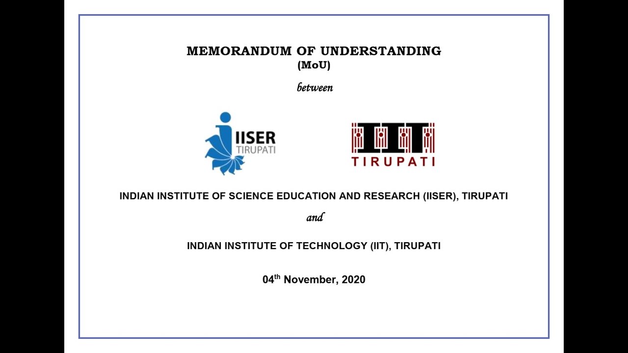 MoU between IISER and IIT