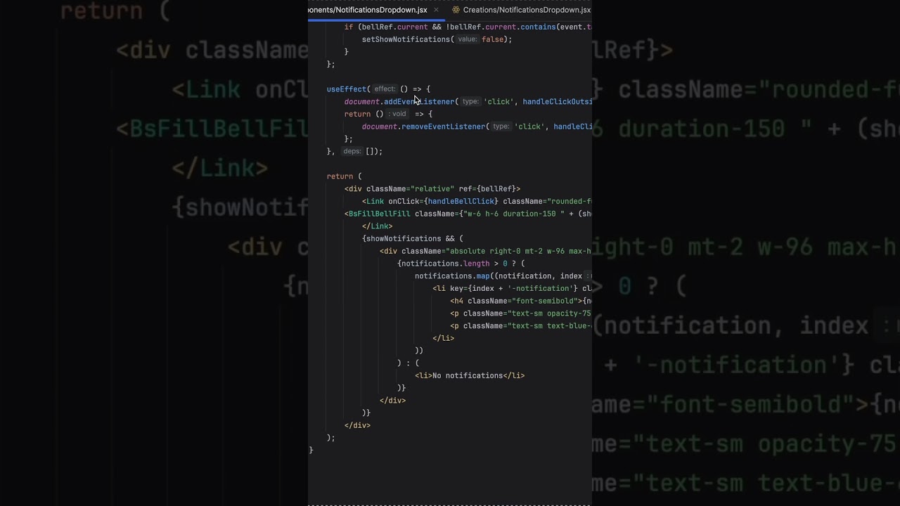 Laravel x React Notifications Dropdown