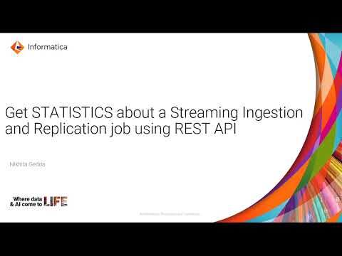 How to Get Statistics about a Streaming Ingestion and Replication job using REST API
