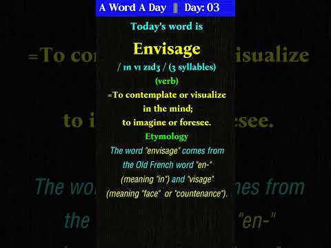 Envisage ~ Meaning, Etymology, Usage | English Speaking Made Easy #vocabularybuilding #vocabulary