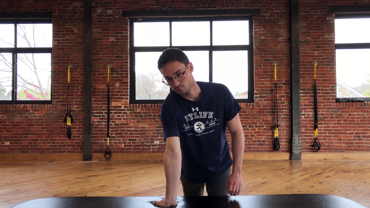 Wrist Flexor Stretch (standing with table)