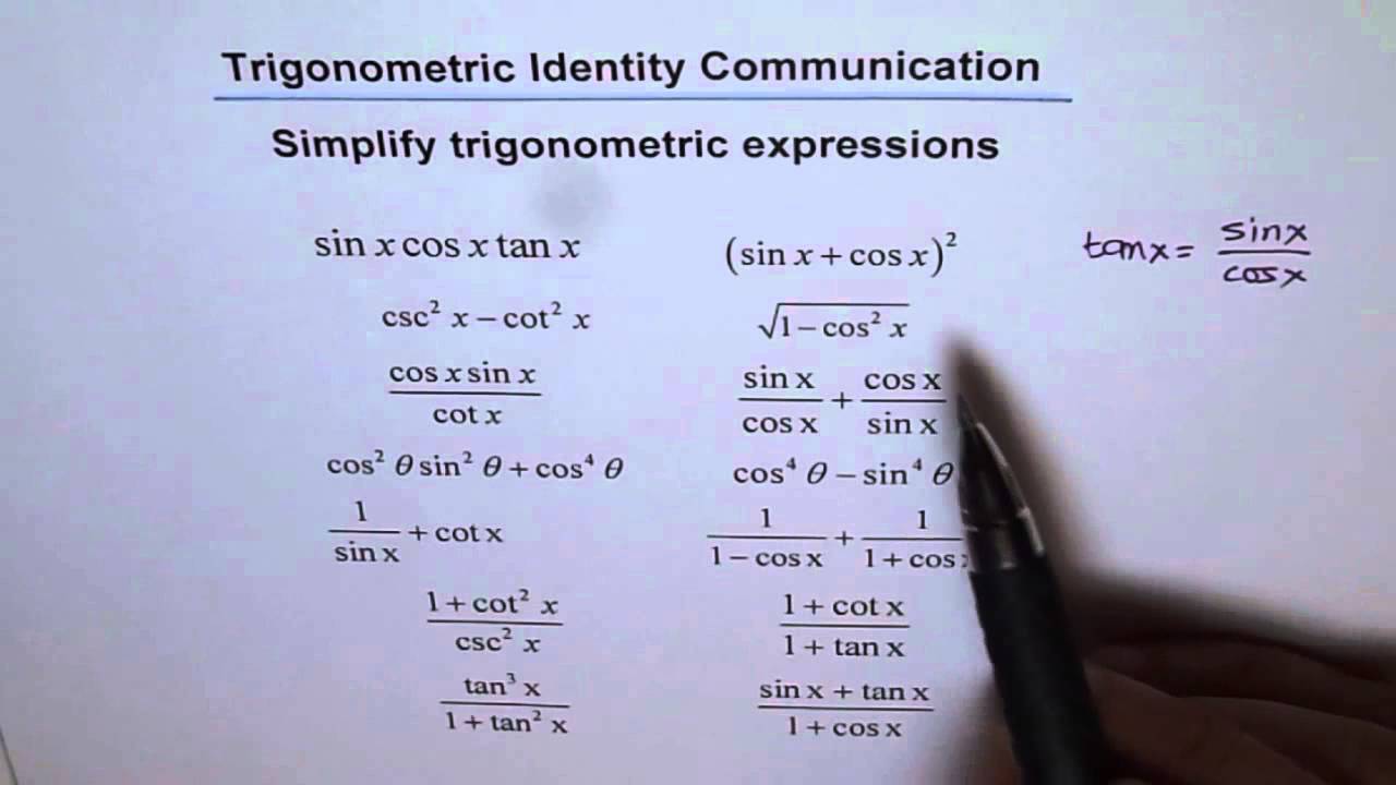 Worksheet Trigonometric Expressions