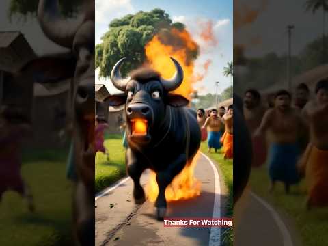 Buffalo body caught full fire public saved itπ±π | #shorts #cartoon #ai