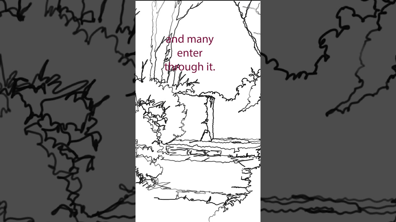 The Narrow Gate - Bible Drawing with One Line