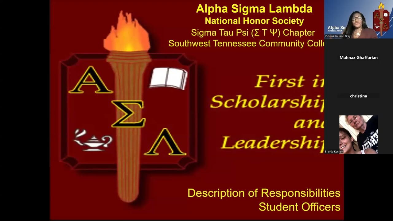 Alpha Sigma Lambda Virtual Induction on 11 6 2025, Thursday