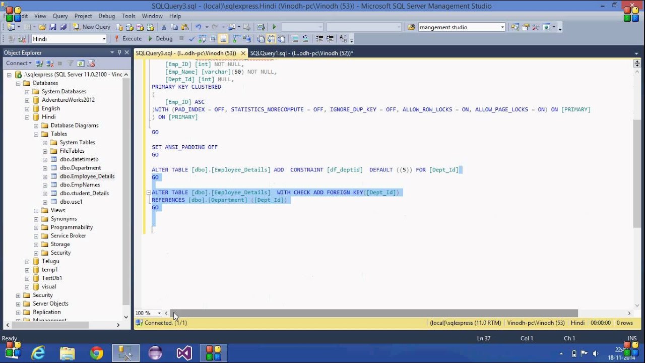 25.SQL Server Tutorial -Telugu (Referential integrity constraint)