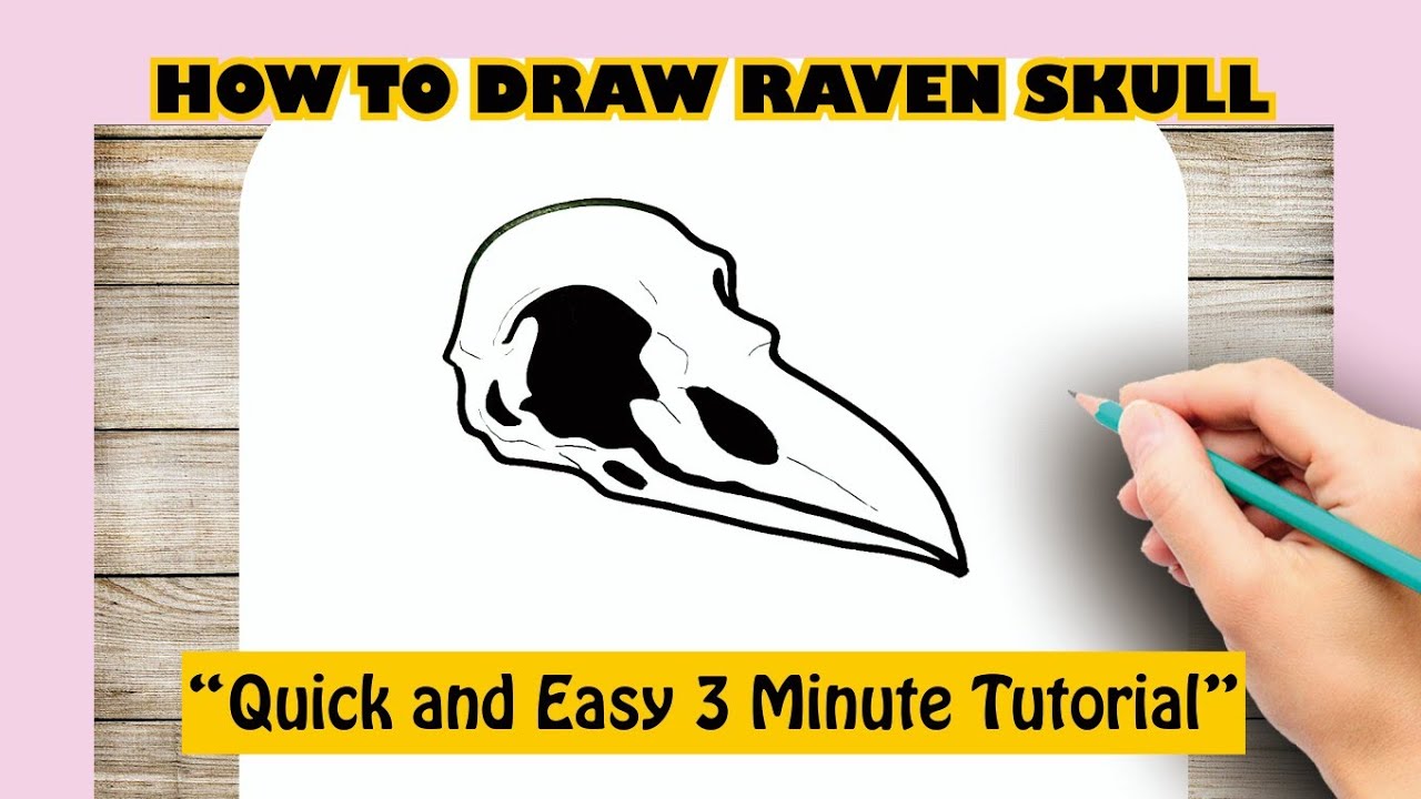 How to draw RAVEN SKULL