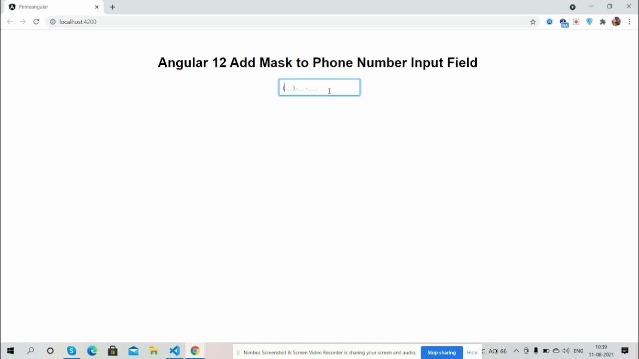 Angular 12 Add Mask to Phone Number Input Field