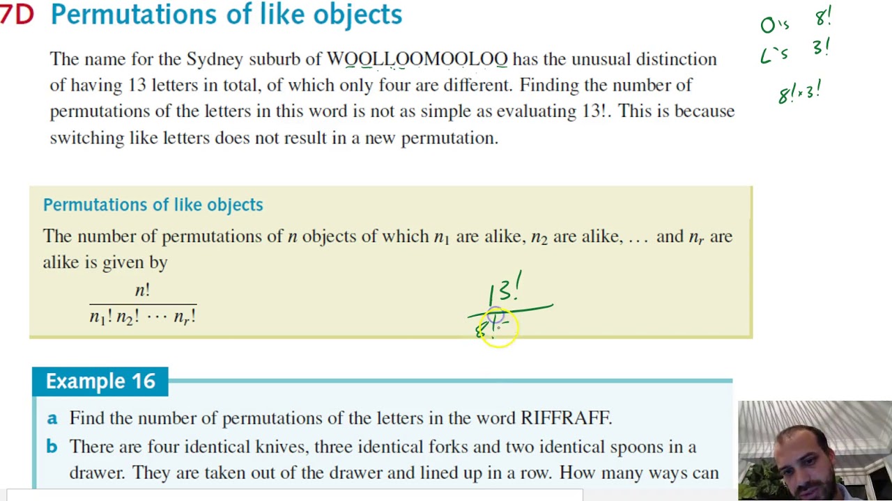 Permutations of like objects