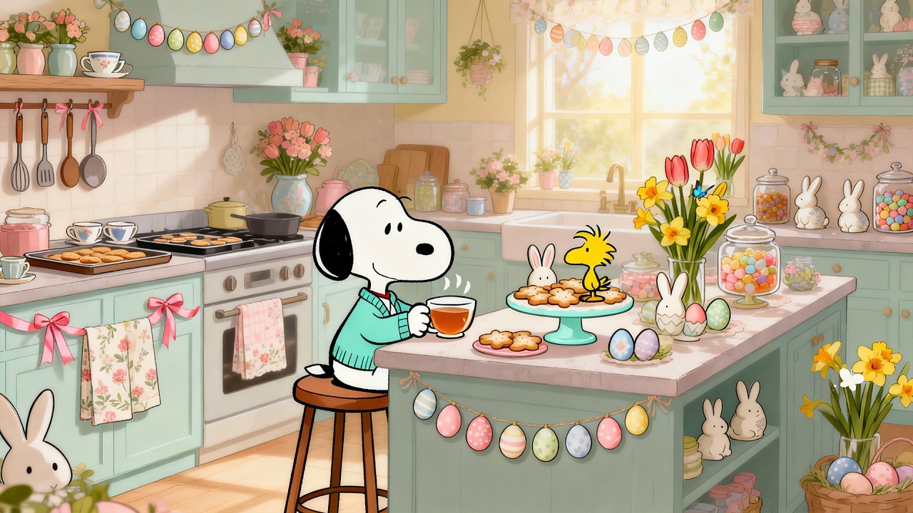 🐣🍪 Snoopy April Cozy Easter Day 2026 | Calm Lofi Music to Relax & Study