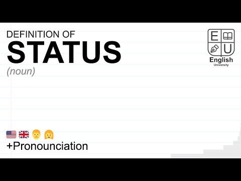 STATUS meaning, definition & pronunciation | What is STATUS? | How to say STATUS