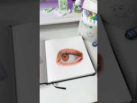 ASMR Drawing eye using Ohuhu Honolulu Plus markers #sketchbook #ohuhumarkers