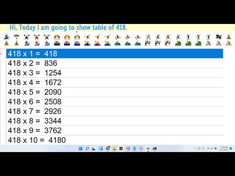 Table Of 418