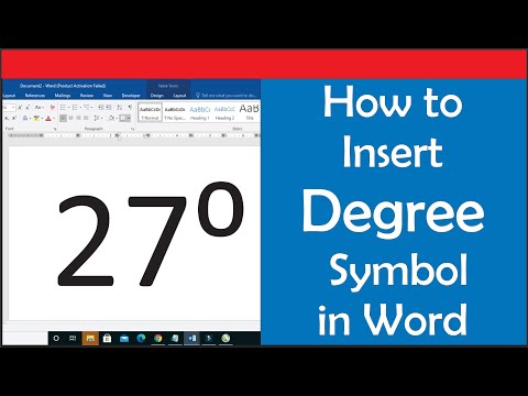 How to Insert/Add/Put/Make degree symbol in word