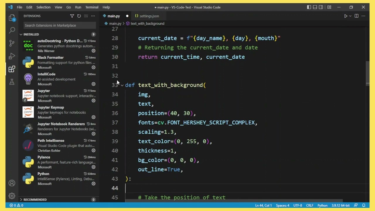 Auto DocString Extension || Visual Studio Code
