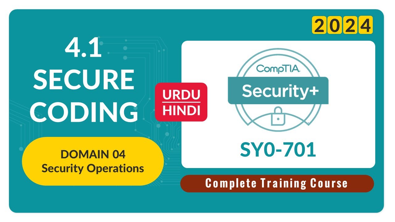 Secure Coding - CompTIA Security+ SY0-701 - 4.1