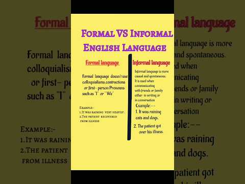 Formal VS Informal English Language/meaning of formal & informal language # Shorts#english