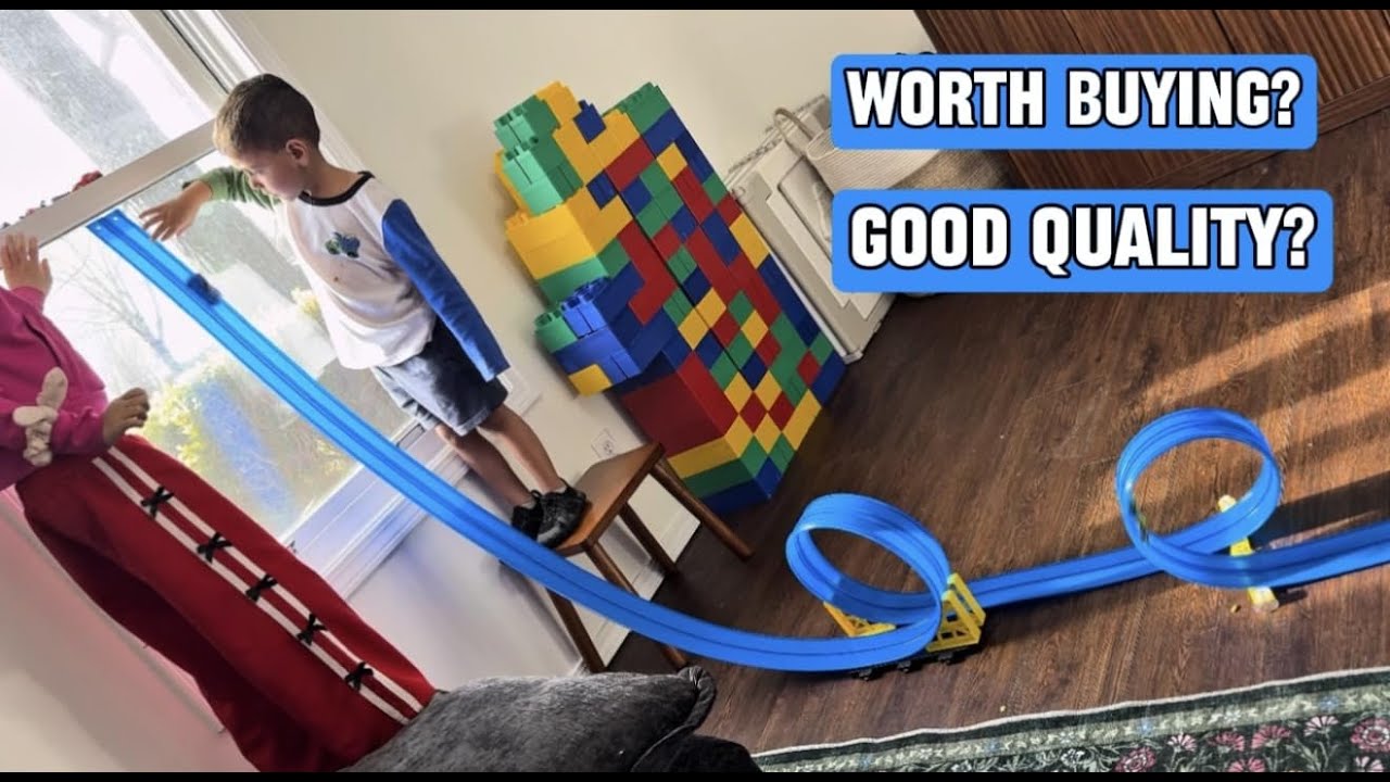 16.5 Ft Flexible Race Track for Kids 3+, Compatible with Hot Wheel 1/64 Diecast Cars, Flex Car Track