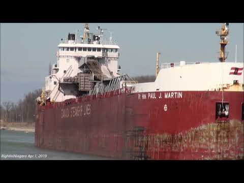 Ship RT. HON. PAUL J. MARTIN at the Allanburg Bridge, Welland Canal