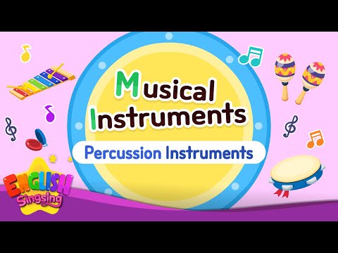 Musical instruments (Percussion Instruments) - Kids vocabulary - English educational video