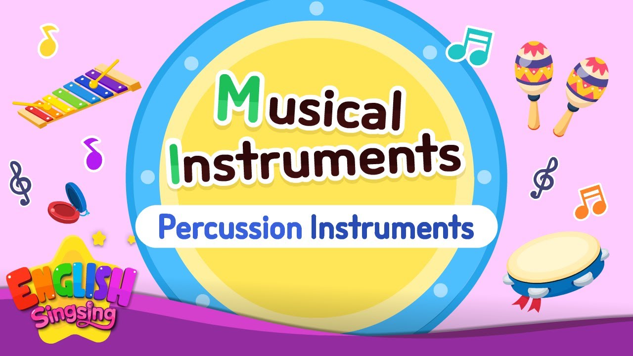Musical instruments (Percussion Instruments) - Kids vocabulary - English educational video