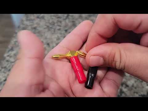 BfyBest 2 Pair 4mm Banana Plugs Screw Type Banana Plug 90 Degree Right Angle Speaker Cable Connector