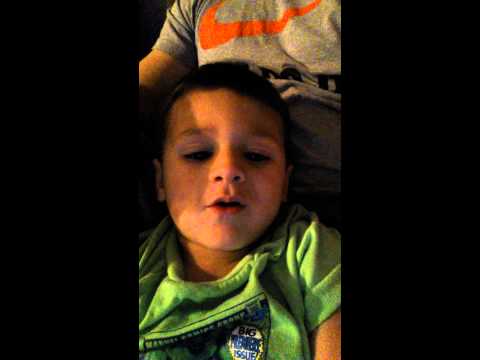 Cute kid singing christmas song