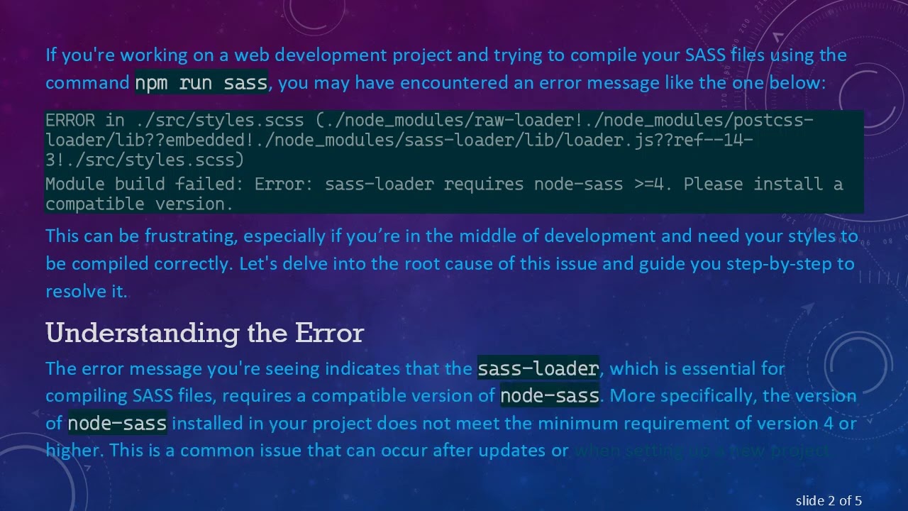 Why You Can't Run npm run sass and How to Fix It