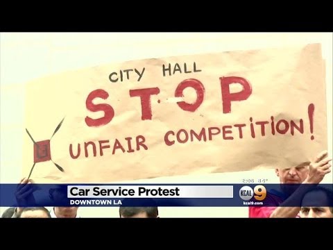 Councilmembers, Taxi Drivers Protest Ridesharing Apps At City Hall