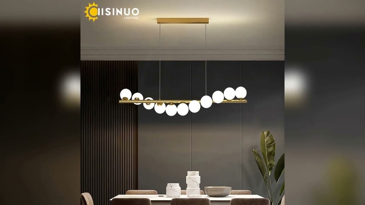 A must-have product #Line Glass Ball Pendant Lights Nordic LED Energy-Efficient Hanging Ceiling La
