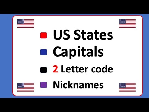 LEARN U.S. STATES CAPITAL | 10 STATES ALPHABETICAL ORDER |2 LETTER CODE | NICK NAMES | QUIZ | PART1
