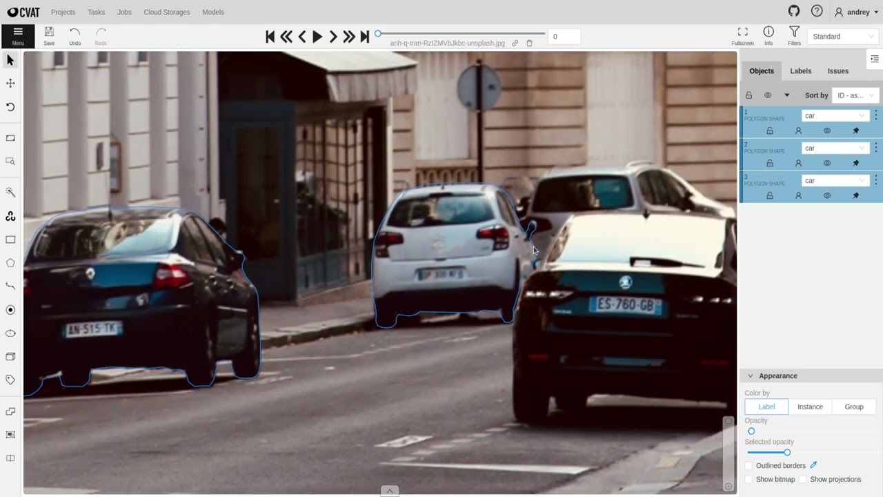 CVAT v2.1: semi-automatic annotation