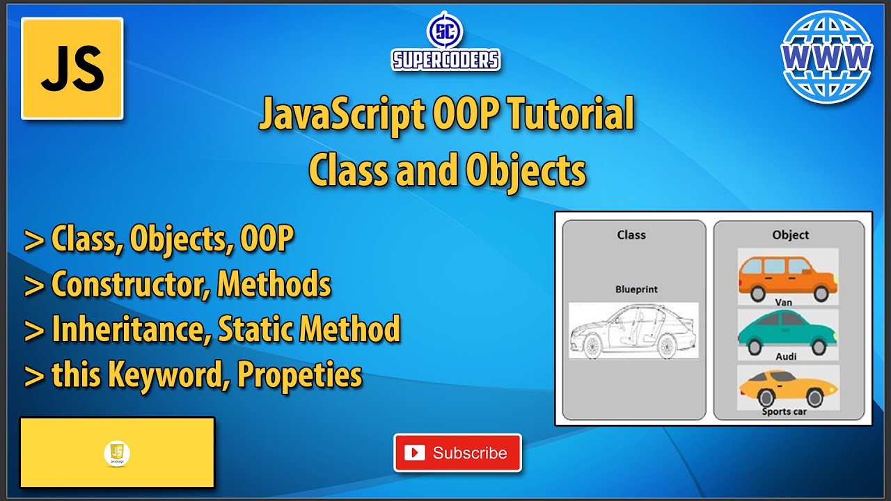 JavaScript OOP Class and Objects Tutorial | Basics | Constructor | Static Method | Inheritance